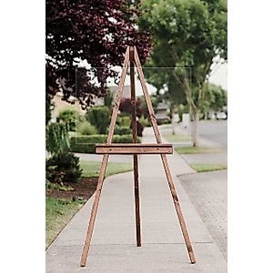 Wooden Easel - Wedding Sign Stand - Floor Easel For Welcome Sign - Large Art Display - Event Signage Holder (68" tall)