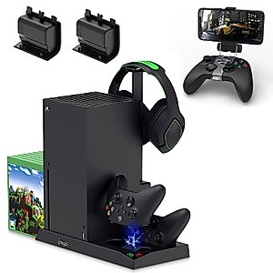 MENEEA Charging Stand with Cooling Fan, Controller Phone Foldable Clamp Holder for Xbox-Series X