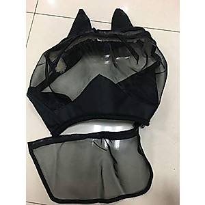 U/A WYBABY Horse Fly Mask Spring Summer with Big Ears and Long Nose Cover