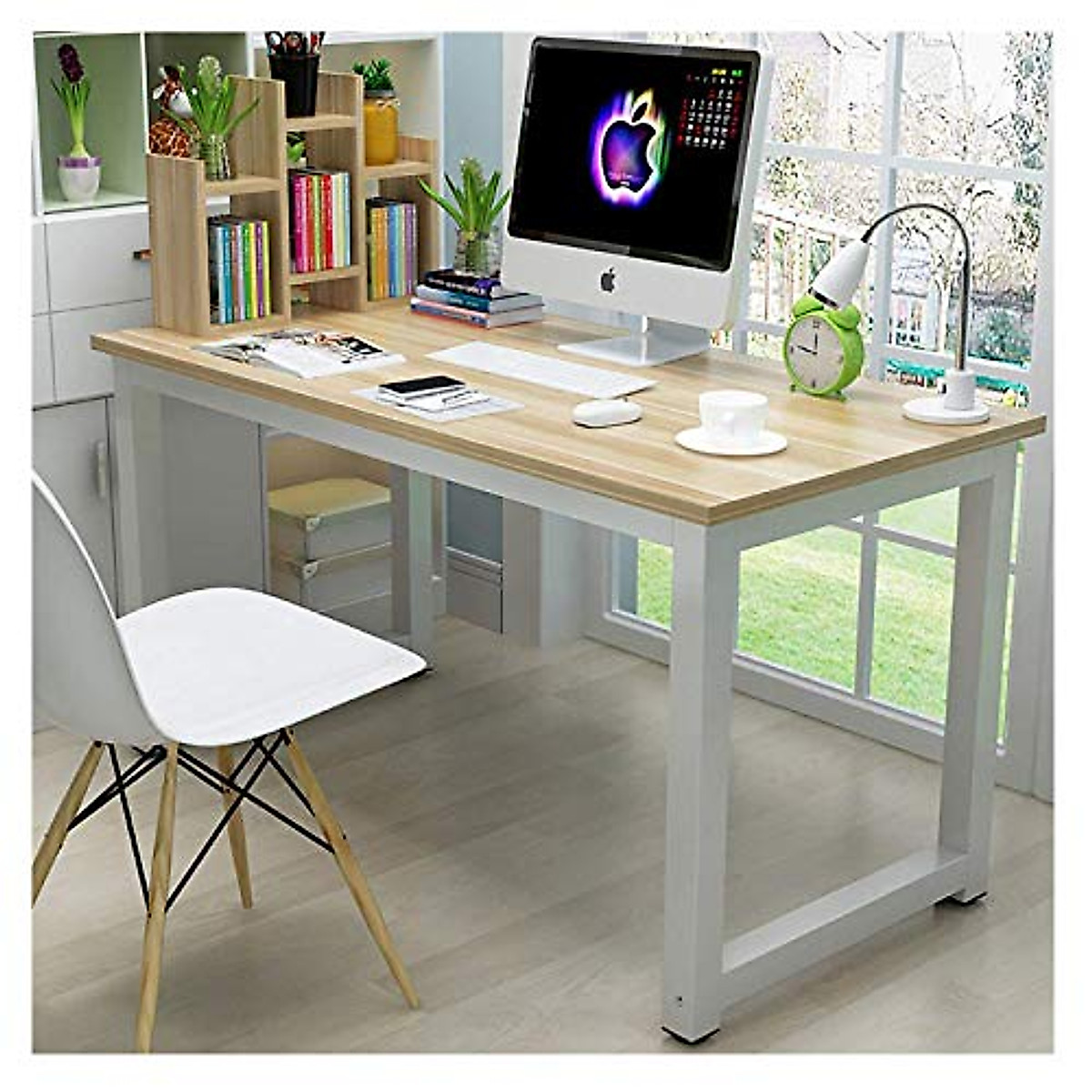 LEGENDARY-YES Laptop Computer Desk PC Table - Wood Workstation Study Writing Gaming Bench Home Office Furniture Tables for Bedroom