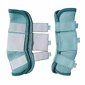 Gallopoff Fly Boots for Horses Set of 4, Breathable Comfy Mesh Horse Leggings Reduce Stomping, Hoof Stress, and Leg Fatigue SkyBlue Cob