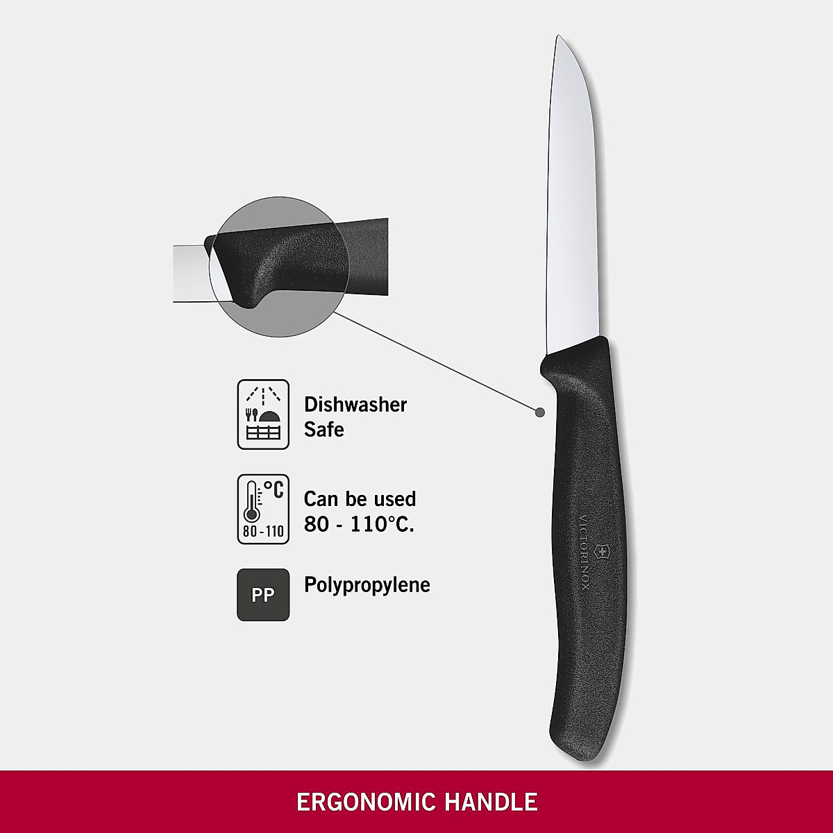 Gemüsemesser SwissClassic, 8 cm, schwarz