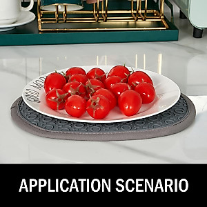 beejune Pot Holders for Kitchen, Silicone Pot Holder,Hot Pads Set,Heat Resistant Oven Hot Pads with Pockets Non Slip Grip Large Potholders,Set of 2,9.8 inches (Grey)