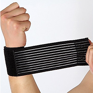 NICKSTON 1 Cotton Sport Stretchable Headband, 1 Striped Wrist Strap and 1 Elbow Brace Strap (ST3) for Recovery, Support, and Injury Protection - 3pcs Set