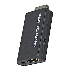 Finera PS2 to HDMI Converter Adapter, Video Converter PS2 to HDMI with 3.5mm Audio Output for HDTV HDMI Monitor Supports All PS2 Display Modes