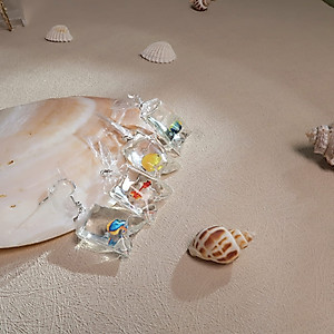 Funny Goldfish Earrings Cute Animal Fish Earrings Goldfish Water Bag Shape Dangle Hook Earrings Colorful Tiny Goldfish Bag Earrings Punk Personalized Charm Accessories Jewelry for Women-6