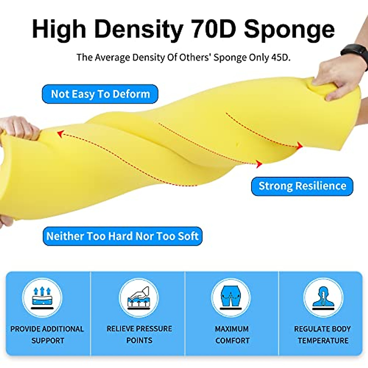 Millsilo Custom Size Bench Cushion for Indoor Outdoor Furniture, Non-Slip Window Seat Cushions, Piano Dining Cushion for Bench, Long Storage Bench Cushion, Washable Cover, 70D High Density Sponge