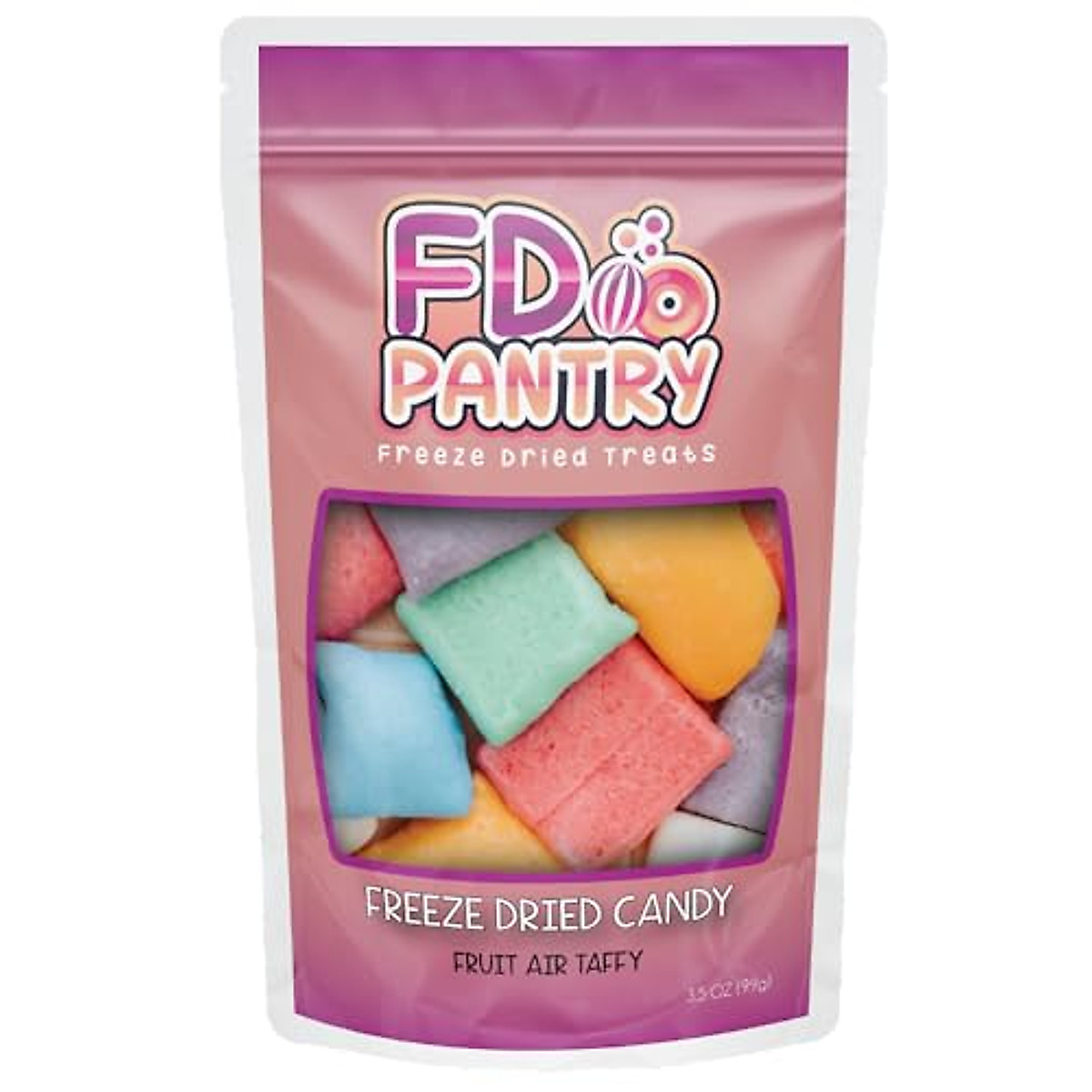 Freeze Dried Air Taffy Candy - Variety Fruit Flavors, 3.5oz | Strawberry, Melon, Cherry, Raspberry, Orange, Grape, Mystery | Crunchy Snack Sour Treat, Gift