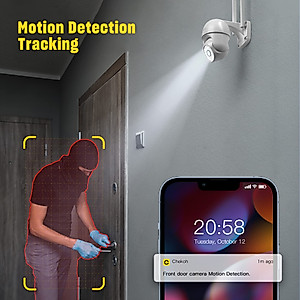 64GB Class 10 Micro SDXC 2K Security Cameras Outdoor - 3MP Color Night Vision Wireless WiFi Home Video Surveillance Pan & Tilt 360°