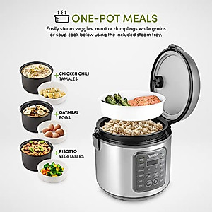 AROMA Housewares 20-Cup (Cooked) / 5Qt. Digital Rice & Grain Multicooker (ARC-5200SG), Gray