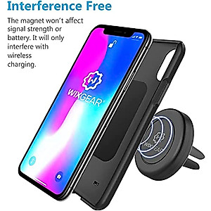 WixGear Universal Air Vent Magnetic Phone Car Mount Holder with Fast Swift-Snap Technology for Smartphones and Mini Tablets, Black 1 Pack