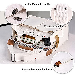 PORRASSO Women Shoulder Bag Casual Handbag Ladies Large Crossbody Bag Canvas Tote Bag for Travel Shopping Daily Use Black