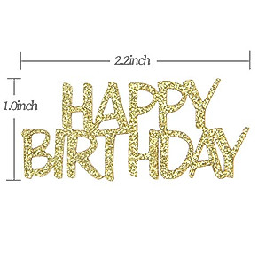 Halodete Happy Birthday Confetti - Birthday Party Table Decorations Gold Glitter Confetti, Table Scatter Confetti Decorations for Baby Shower Birthday Party