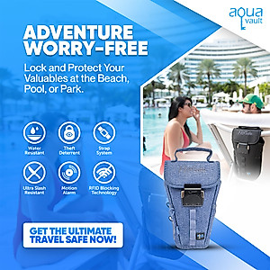 Anti-Theft Lockable Travel Safe & Portable Beach Chair Vault. As Seen on Shark Tank. Personal Safe thats Packable, Lightweight, & Slash Resistant. FlexSafe by AquaVault - Black Color