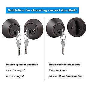 Gobrico 2 Keyed Alike Double Cylinder Deadbolts Door Locks with Same Key Oil Rubbed Bronze Finished