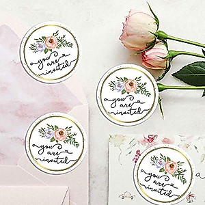 120 x Circle Party Stickers, Wedding Invitation Stickers, Save The Date Labels, You're Invited, Join Us, Be Our Guest, Engaged