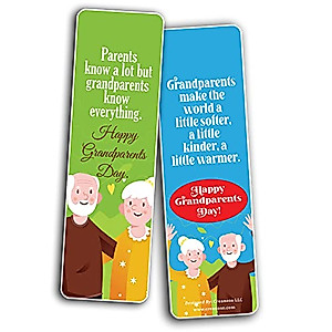 Creanoso Grandparents Day Bookmarks (10-Sets X 6 Cards) – Daily Inspirational Card Set – Interesting Book Page Clippers – Great Gifts for Adults and Professionals