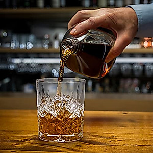 Youeon Set of 6 Crystal Whiskey Glasses, 10 Oz Old Fashioned Glasses, Rocks Glasses, Bourbon Glasses, Rum Glasses, Scotch Glasses, Clear Drinking Glasses for Cocktails Tequila Rum Liquor Rye and More