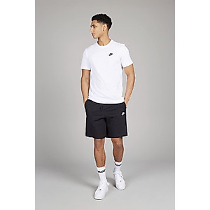 Men's Nike Sportswear Club T-Shirt, Nike Shirt for Men with Classic Fit, White/Black, L