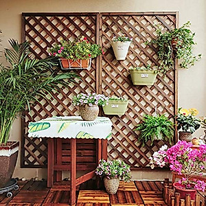 JHZWHJ Garden Fence Privacy Screen Wooden Fence Courtyard guardrail Grid Decoration Pet Fence (Size : 90x120cm)