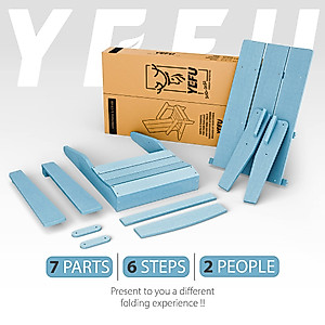 YEFU Folding Modern Adirondack Chair Plastic, 1s Expand/Store Upgrade Unlocked Weather-Resistant, Poly Lumber Outdoor Chairs Stacked, Widely Used in Outside Patio, Lawn, Deck, Garden Chairs (White)