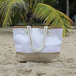 We We Large Straw Beach Bag Tote Duffel Pool Bags Handle Bags with a Pouch for Women