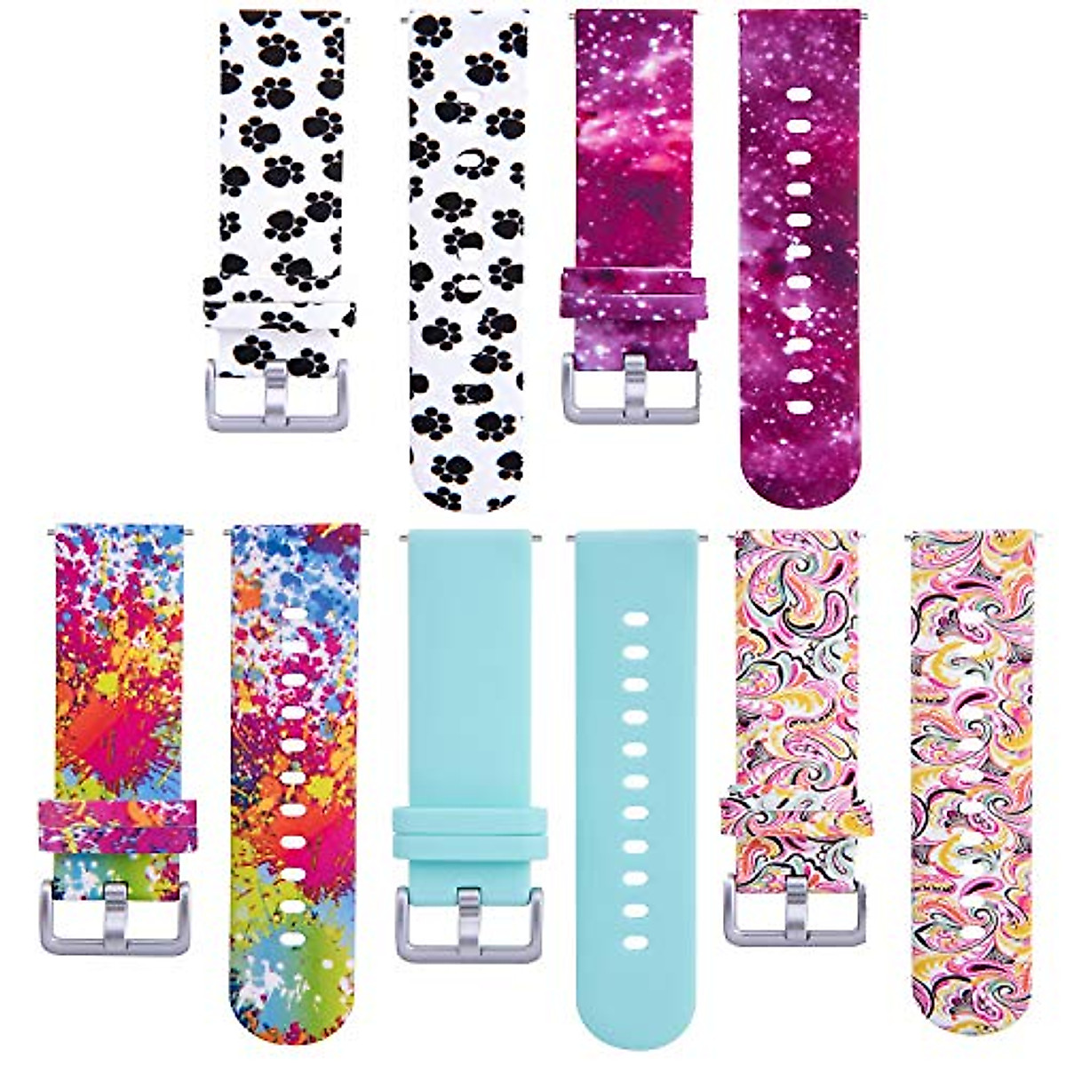 Chofit 5 Pack Bands Compatible for Verizon Gizmo/Gabb Watch Bands for Kids, 20MM Band Quick Release Colorful Pattern Wristband Straps for Verizon Gizmo Watch 2/T-Mobile SyncUP Kids Smartwatch (Multicolor)