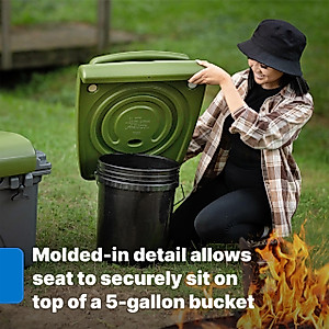 Step2 Folding Adult Flip Seat, Portable Outdoor Chair for Poolside, Tailgating, Camping, Picnic, Stadium, Provides Back Support When Sitting on Ground, Made of Durable Plastic, Olive