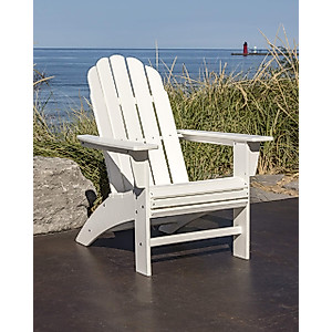 POLYWOOD Vineyard Curveback Outdoor Adirondack Chair, Slate Grey