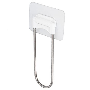 Clothes Hanger Holder, Clothes Hanger Organizer Stainless Steel U‑Shape Wall Storage Rack for Bathroom Balcony White