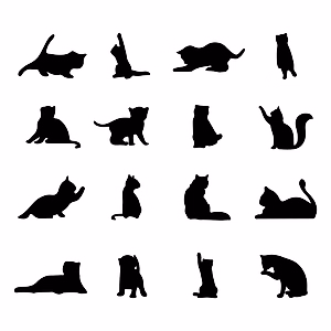 A Room with Cats Wall Decals-Cute Animal Stickers for Kids Room Bedroom Nursery Playroom Decor