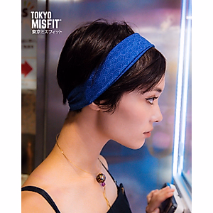 Tokyo Misfit - Japanese Headbands for Men & Women, Sweat Band, Workout, Yoga, Fashion, Running, Sports, Basketball, Bandana (Wave-Seigaiha)