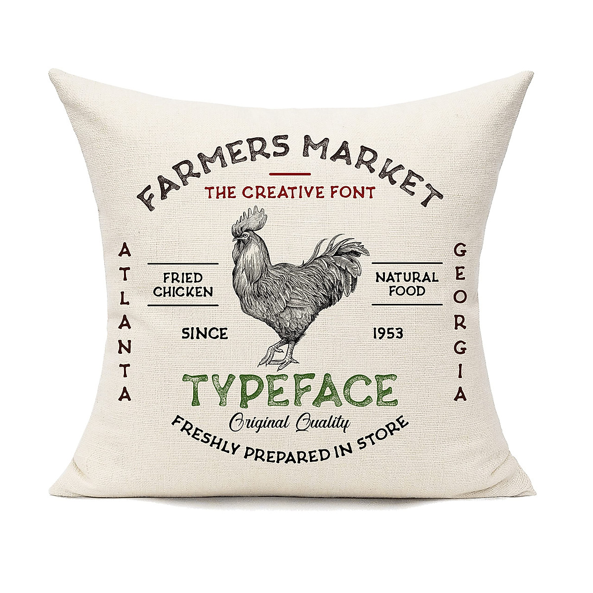 All Smiles Spring Summer Flowers Throw Pillow Covers for Patio Furnitures Porch Sofa Couch Outdoor Cute Tree Cushion in Yellow, Green, Orange and Red 16x16 Set of 4 …