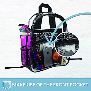Bags for Less [Set Of 2] Clear Backpack - Security Approved - Straps & Front Accessory Pocket