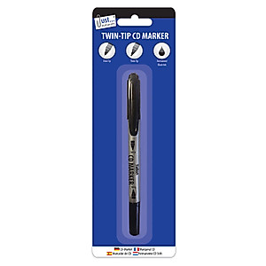Just stationery Twin Tip CD/DVD Marker Pen 1005, Black