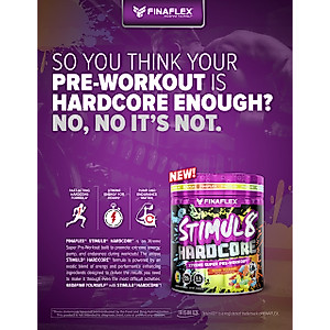 FINAFLEX STIMUL8 Hardcore, Grape Escape - Extreme Energy, Strength & Endurance for Men & Women - with Caffeine & L-Citrulline - 30 Servings
