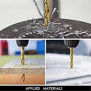 BeHappy Titanium Twist Drill Bit Set, 21Pcs M35 High Speed Steel Jobber Drill Bit Set, Cobalt Drill Bit Set for Stainless Steel, Hardened Metal, Cast Iron,Wood,Plastic, Rose Storage Case, 1/16"-3/8"