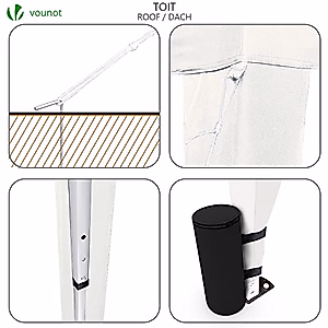 VOUNOT 10*10ft Pop Up Gazebo Tent, Canopy Tent for Parties with Sides & 4 Weight Bags & Carry Bag, Marquee Garden Party Tent Outdoor, White