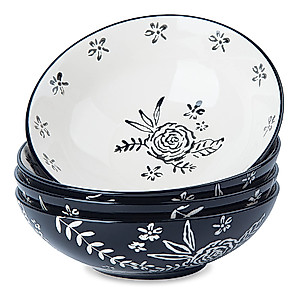 Wisenvoy Pasta Bowls Salad Bowls 8" Pasta Bowl 32 Ounces Salad Bowl Pasta Bowls Set of 4 Ceramic Serving Bowls