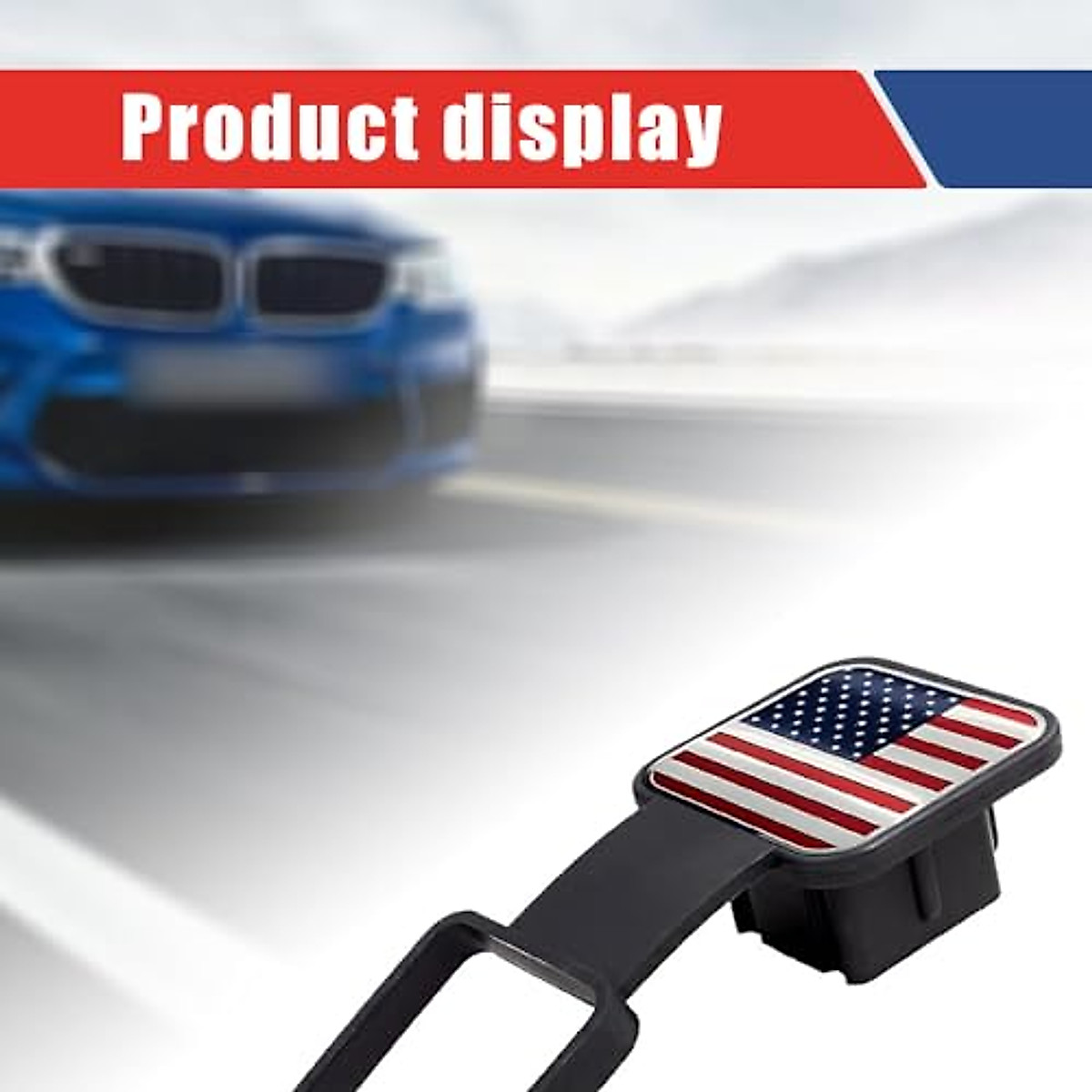 UGSHY Pack-1 Square Tow Hitch Dust Plug, American Flag Pattern Tow Tube Square Cover, Trailer Receive Tube Plug, Fits 2" x 2" Receiver Tube (Red)