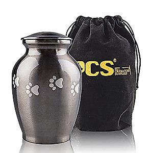 PCS Pet Memorial Cremation Urns for Dogs and Cats Ashes, Dog Keepsake Urns for Ashes with Paw Prints-Small