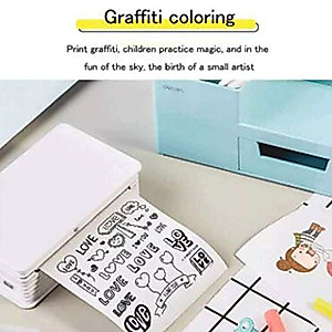 XWWDP Mini Photo Printer, Wireless Thermal Printer, Mobile Printer, Pocket Printer, Received Printer with USB Cable