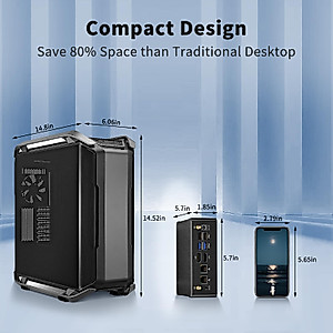 msecore Mini PC with Core i7-12650H, 10 Cores Upto 4.7GHz, 16G RAM 512G Pcie 4.0 SSD Desktop Computer, Dual LAN, Wi-Fi 6E, 1*DP, 1*HDMI, 1*USB-C Triple Display, Auto Power on, VESA, Windows 11 Pro