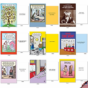 NobleWorks - Variety Pack of 36 Assorted Funny Birthday Cards Bulk Box Set w/Envelopes, Edgy Humor B-Day for Men, Women (36 Designs, 1 Each) - Birthday Favorites AC2911BDG-B1x36