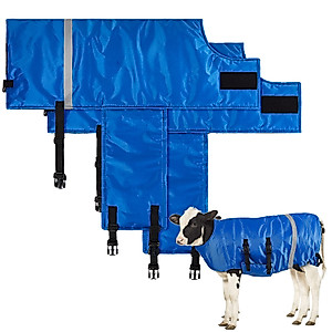 Dunzy 2 Pcs Calf Coat Calf Jacket Calf Warming Blanket Waterproof Windproof Calf Saver (Blue,Classic Style)