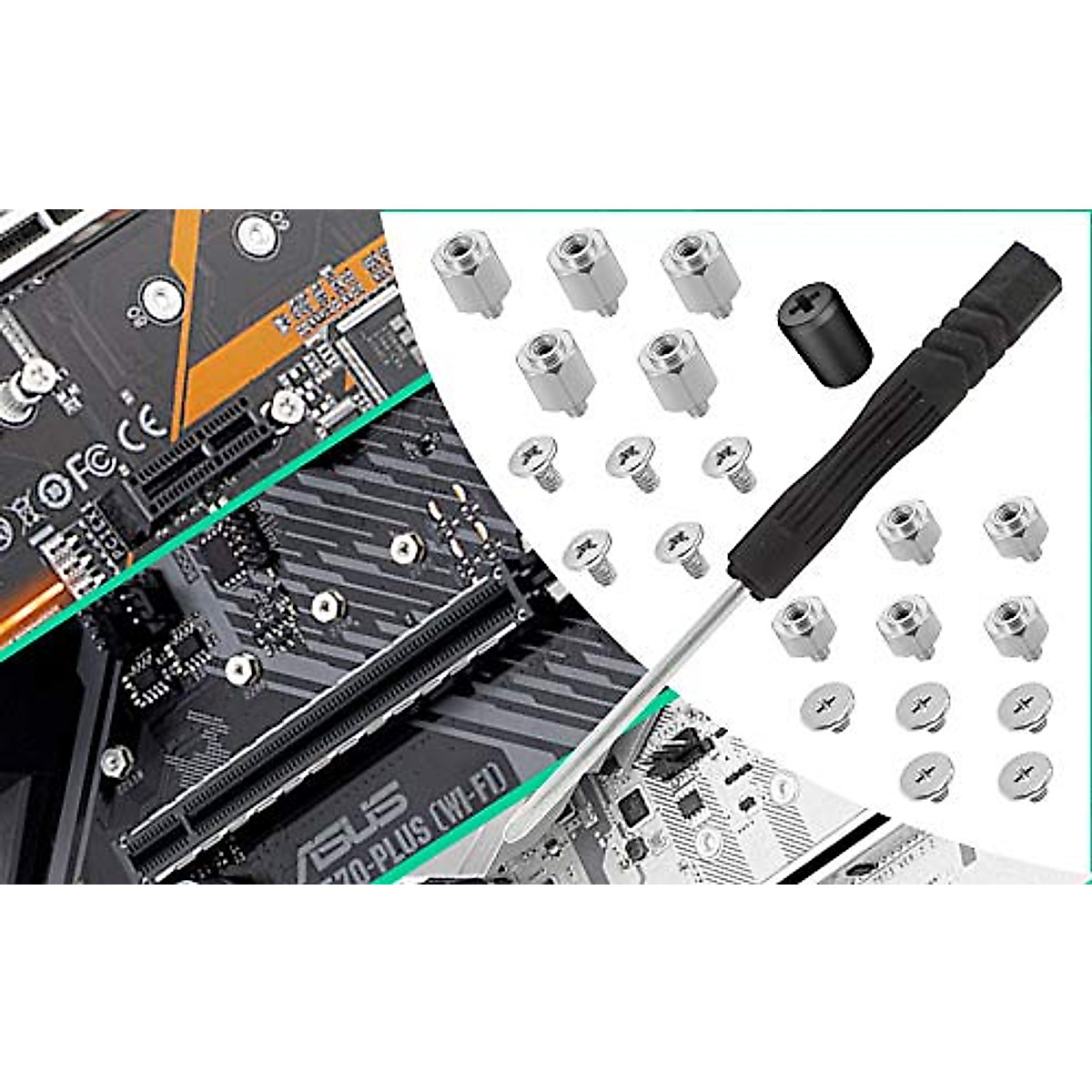 Akuoly PC Screws M.2 SSD NVMe Screw Set for ASUS Motherboard, 22 Pieces