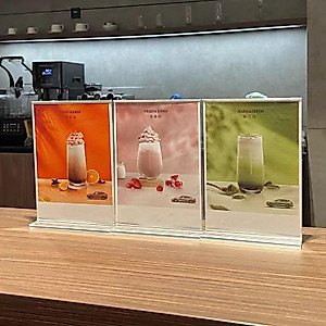 NEWNEWSHOW® 8.5x11 Acrylic Sign Holder 3 Pack Vertical Double-Sided Display (Optional 8.5x11 8.5x5.5 5x7 Horizontal and Vertical)