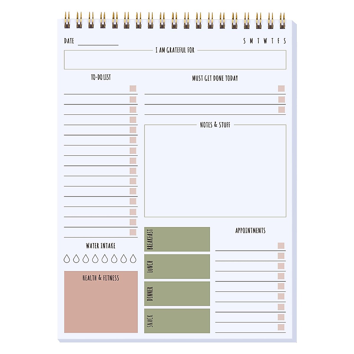 To Do List Notepad 52 Sheets Tear Off Daily Planner,5.8" x 8.4" Organizing To-do Notepads