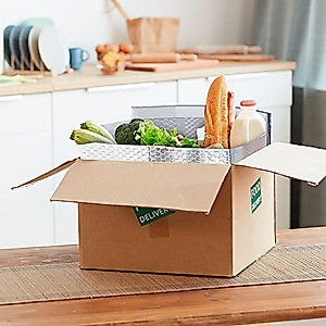 ABC Foil Insulated Box Liners 8 x 8 x 8 Inch, Pack of 5 Silver Insulated Shipping Boxes for Frozen Food, Odorless Insulated Shipping Containers, Leakproof Cold Shipping Boxes for Frozen Fish, Meat