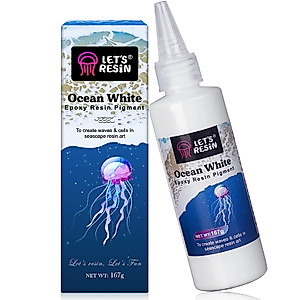 LET'S RESIN Ocean White Epoxy Resin Pigment 167g/5.89oz, High Concentrated Pigment Paste for Epoxy Resin & UV Resin, UV Resistant Opaque Pigment for Creates Cells & Lacing, 3D Flower Resin Coasters